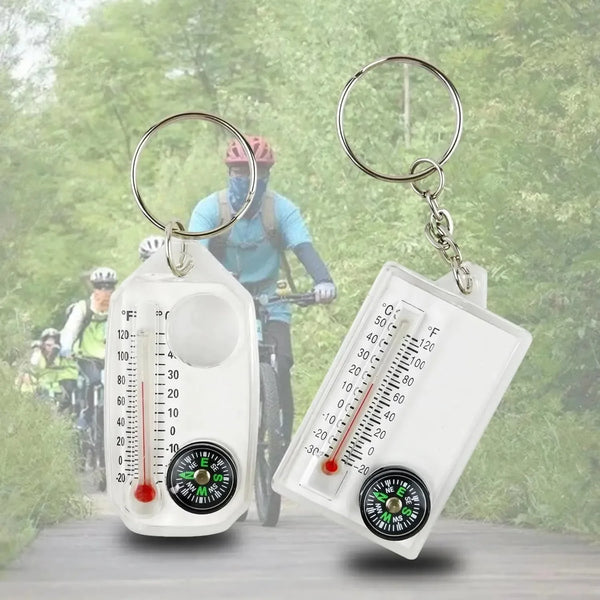 Thermometer Compass Utility Keychain