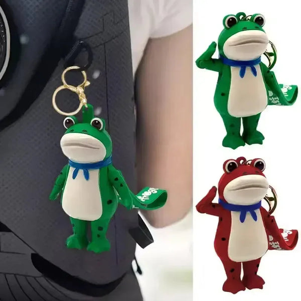 Press-To-Salute Frog Keychain