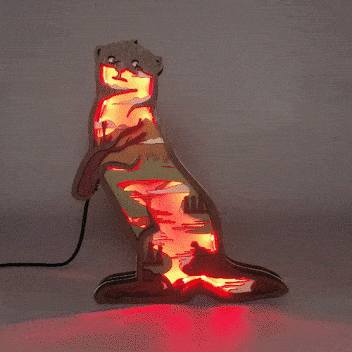 Charming Otter Wooden Night Light