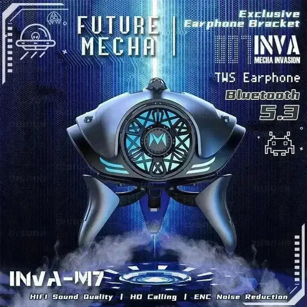 GeyoFree M7 Mech Metal Spaceship Wireless Earbuds