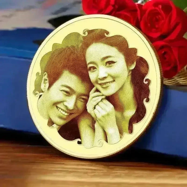 Laser Engraved Customised Gold Coin | Most Romantic Personalised Gift