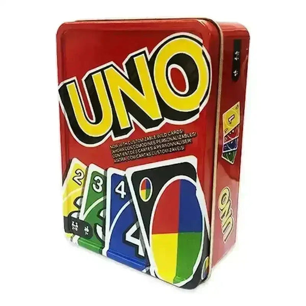 UNO Deluxe Limited Edition Metal Tin Box Card Game with Special Rule