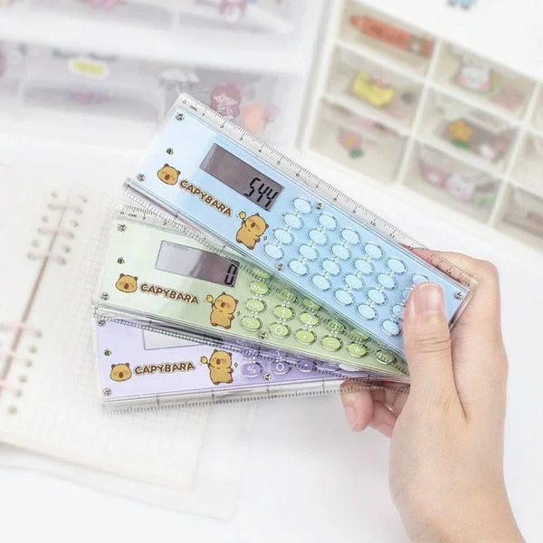 Capybara Joy 2 in 1 Ruler & Calculator