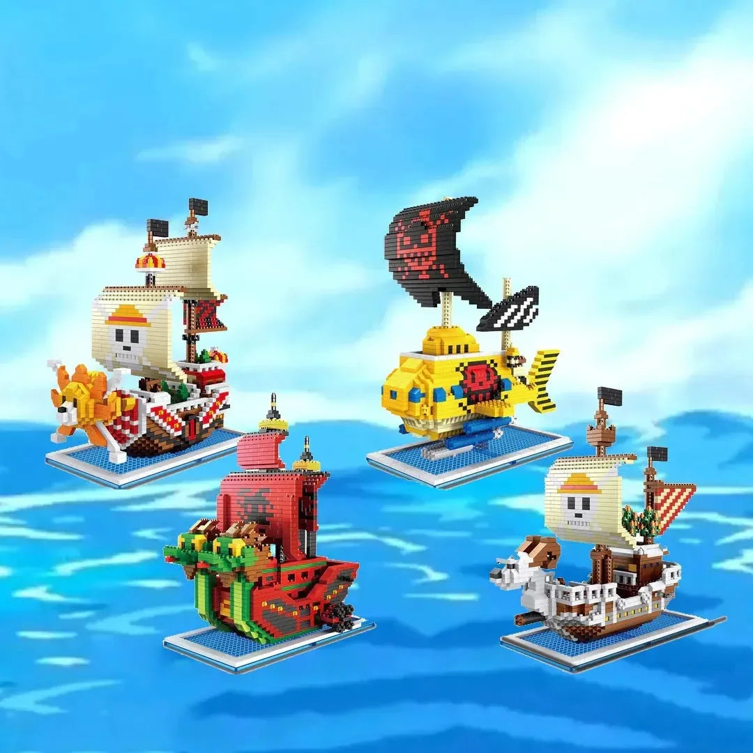 Cute Nano Block One Piece Pirate Ships Building Sets